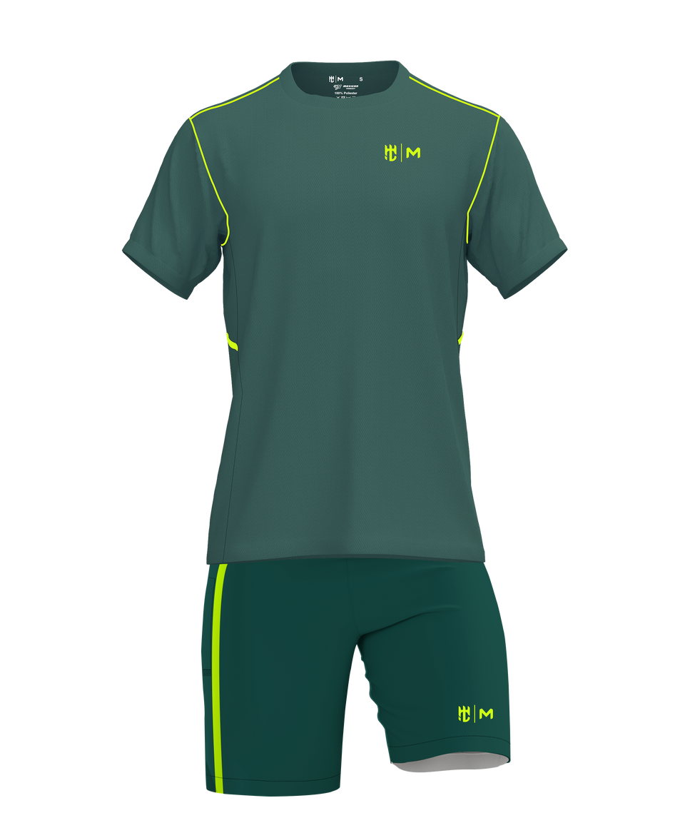 PLAYERA C/R FRACCIÓN VERDE BANDERA CON AMARILLO – M SPORTS